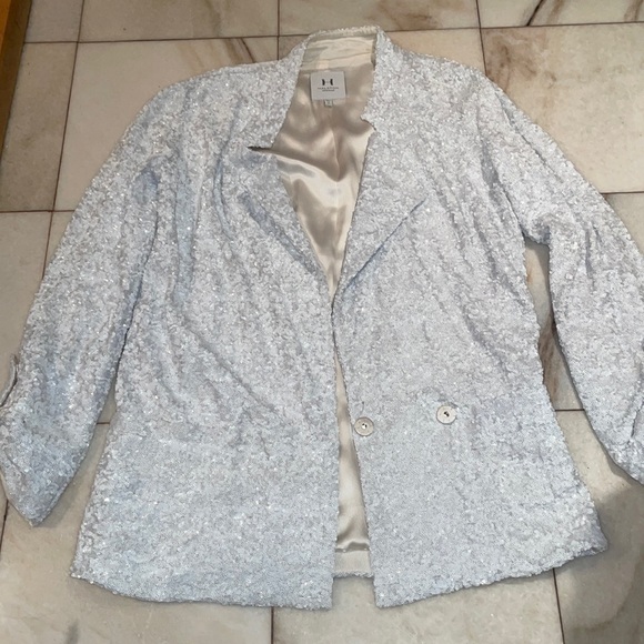 Halston Heritage | Jackets & Coats | Size 4 White Sequin Halston Heritage Jacket Vintage | Poshmark